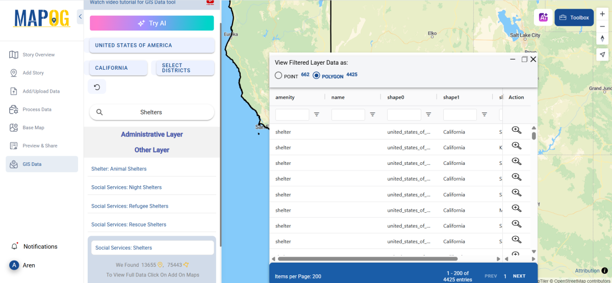 Download Shelters Data in Shapefile, KML, MID and in other GIS formats