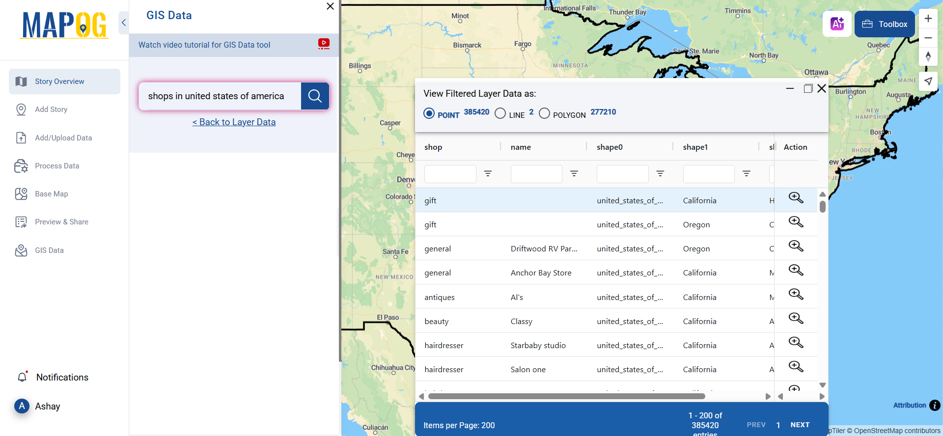 Download Shops Data in Shapefile, KML, MID +15 GIS Formats