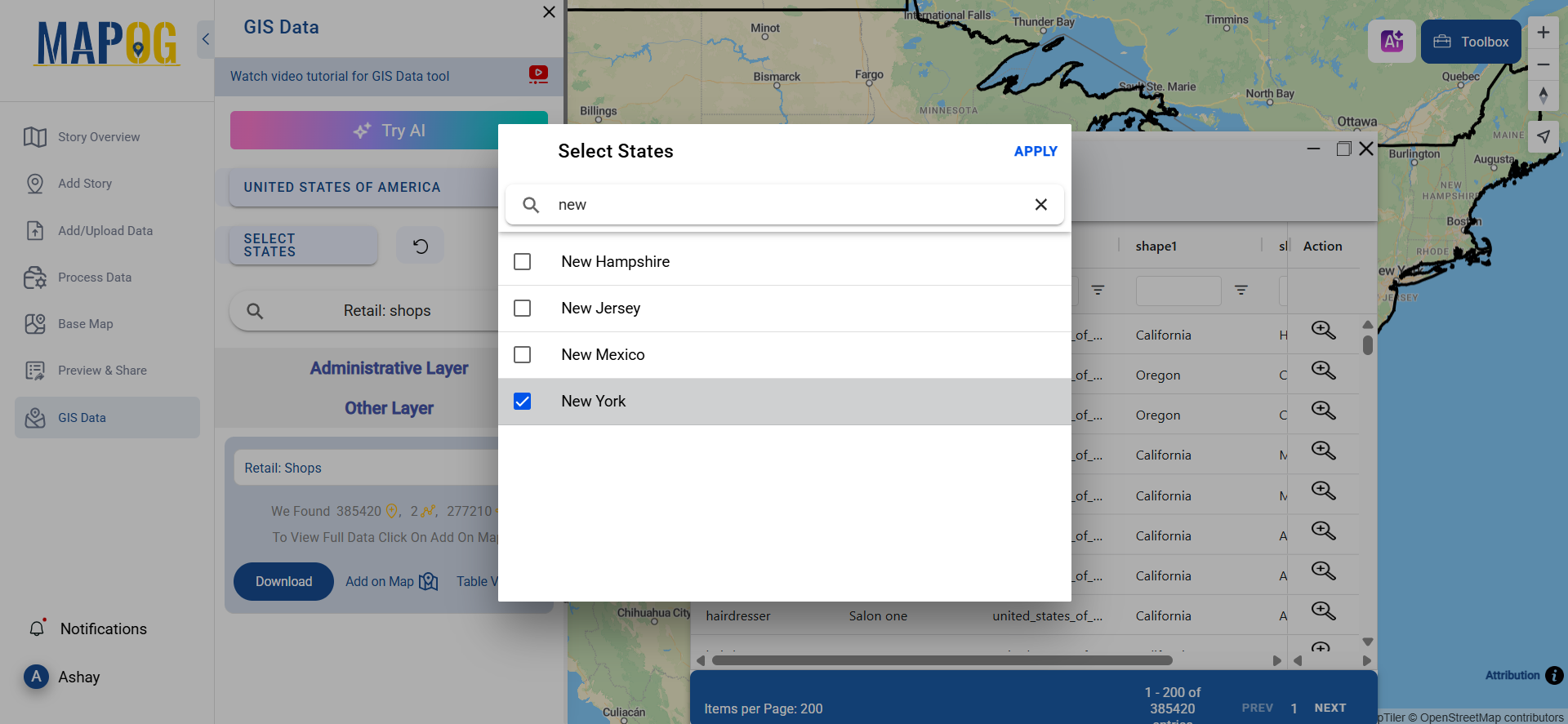 Download Shops Data in Shapefile, KML, MID +15 GIS Formats