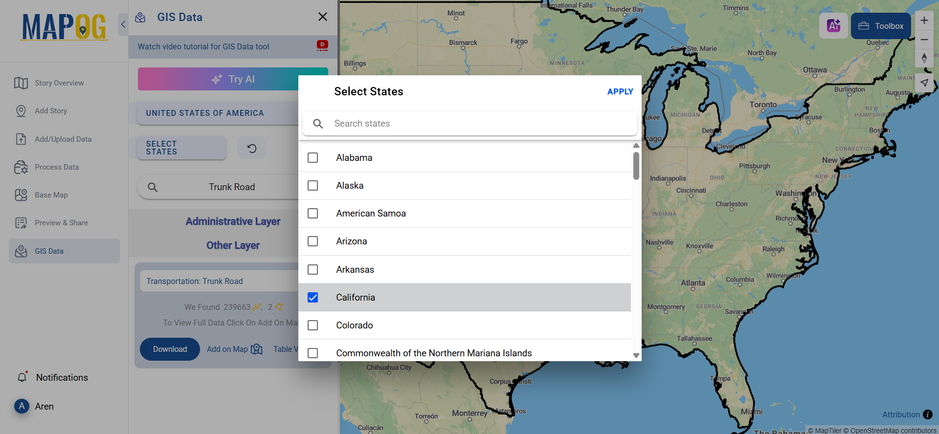 Download Trunk Road Data in Shapefile, KML, MID