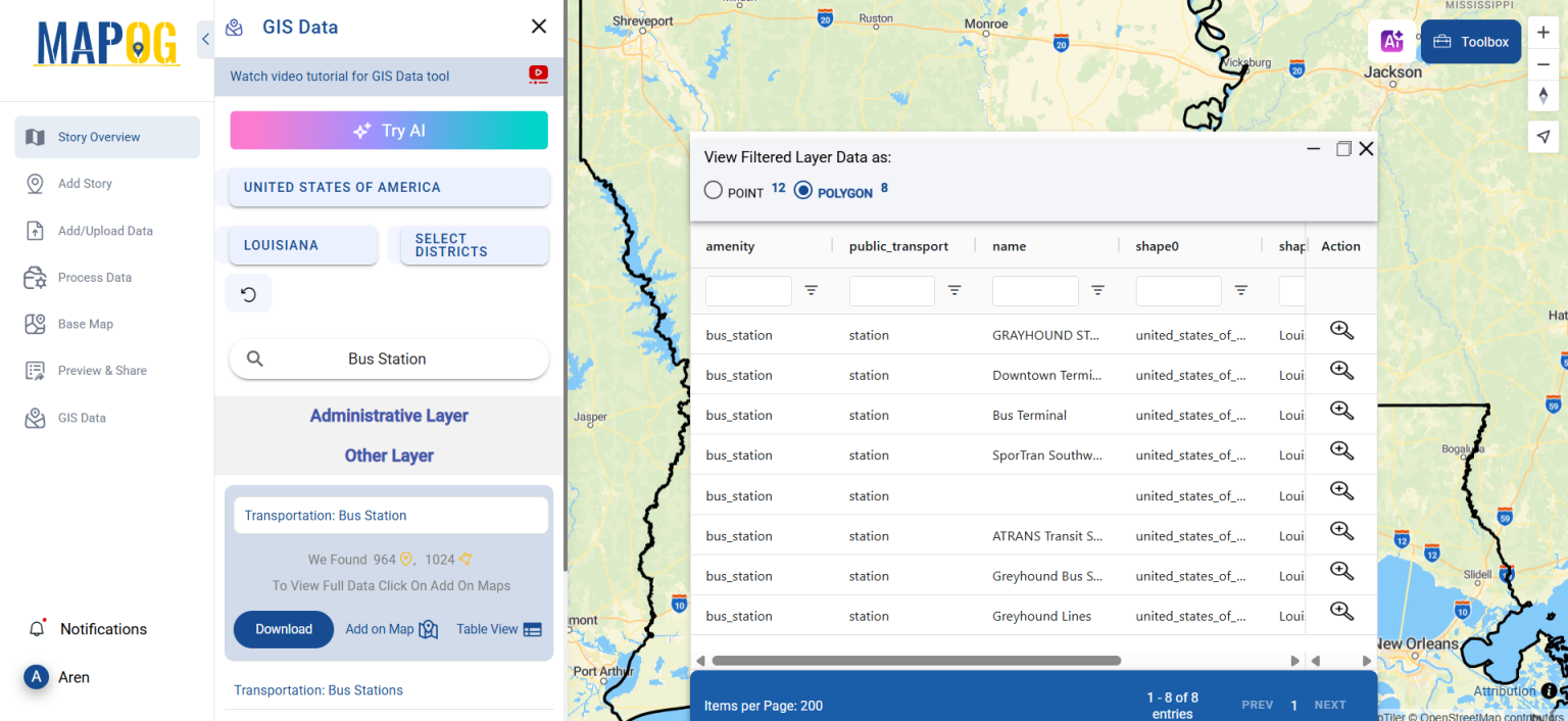 Download Bus Station Data in Shapefile, KML, MID +15 GIS Formats