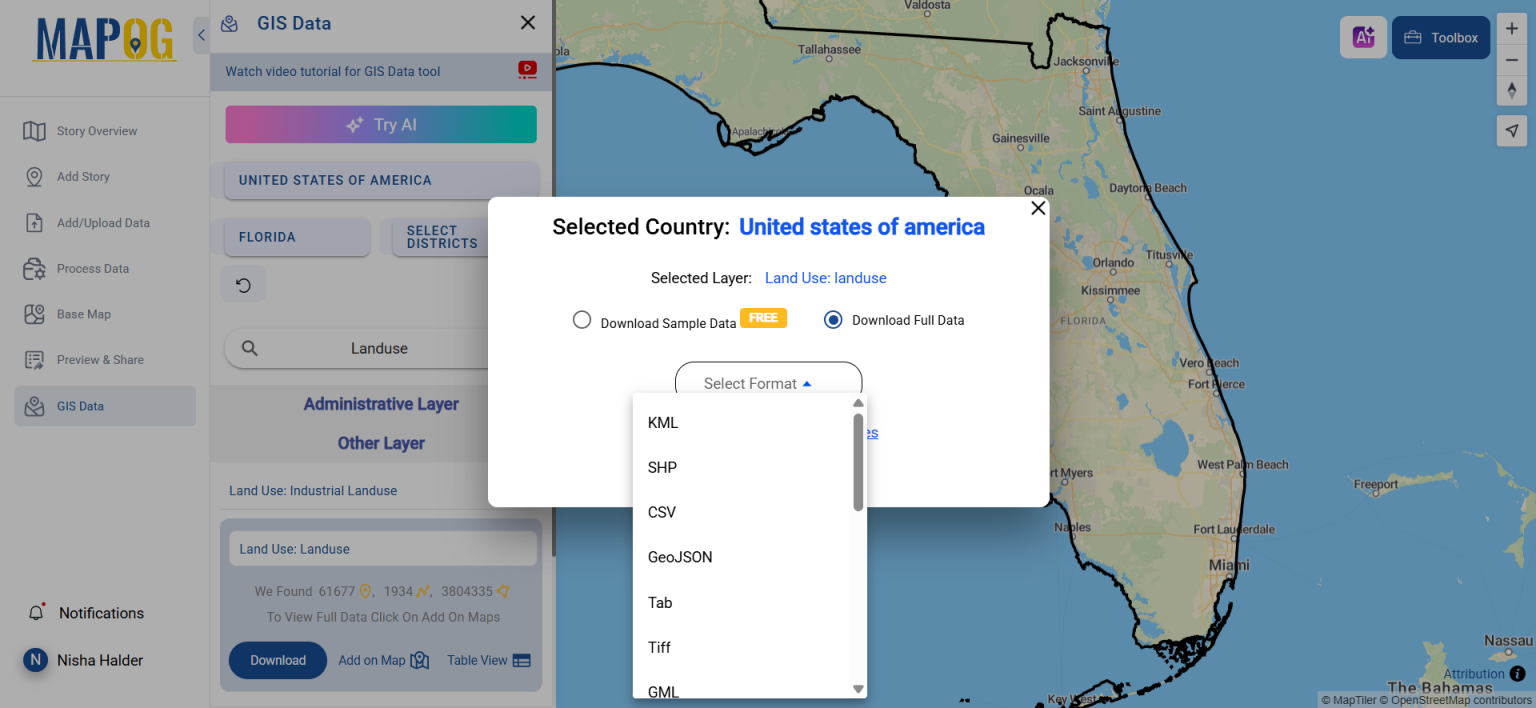 Download Land use Data in Shapefile, KML, MID +15 GIS Formats
