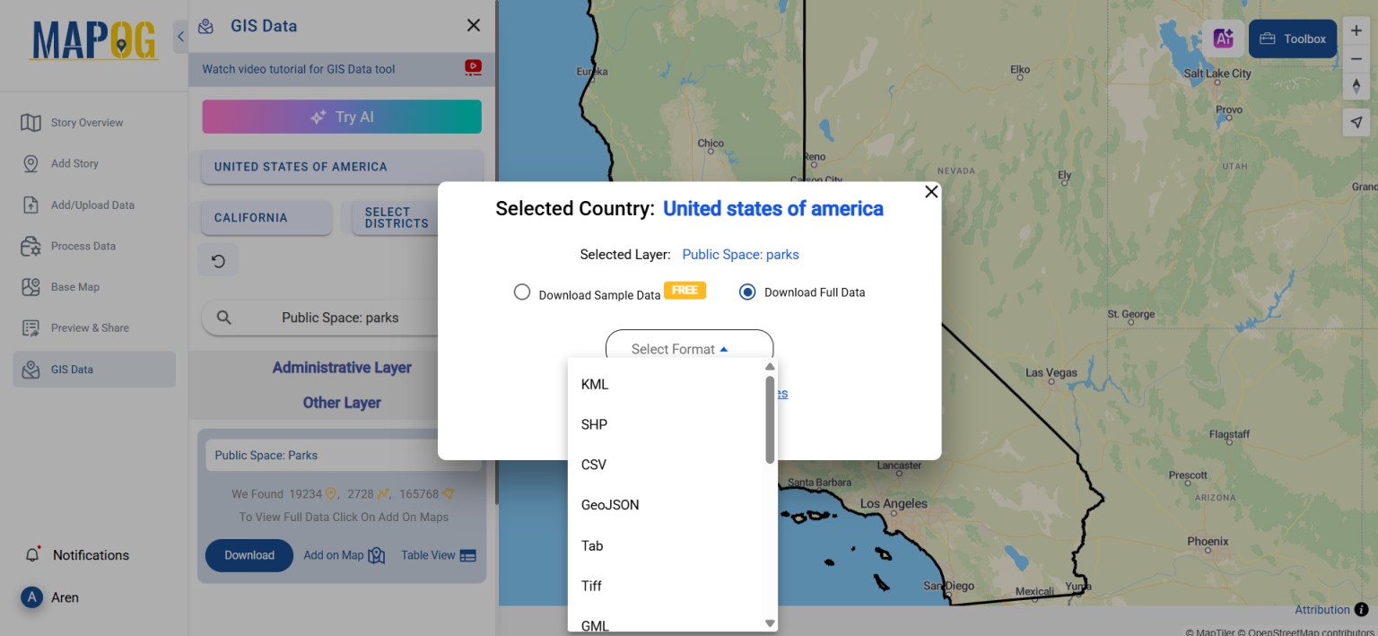 Effortless Park Data Download: Access GIS-Ready Datasets in Multiple Formats