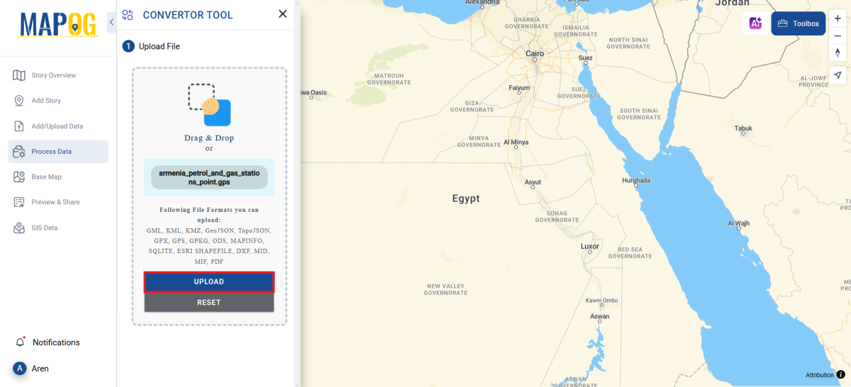 Convert Online GPS to GPKG and in other formats