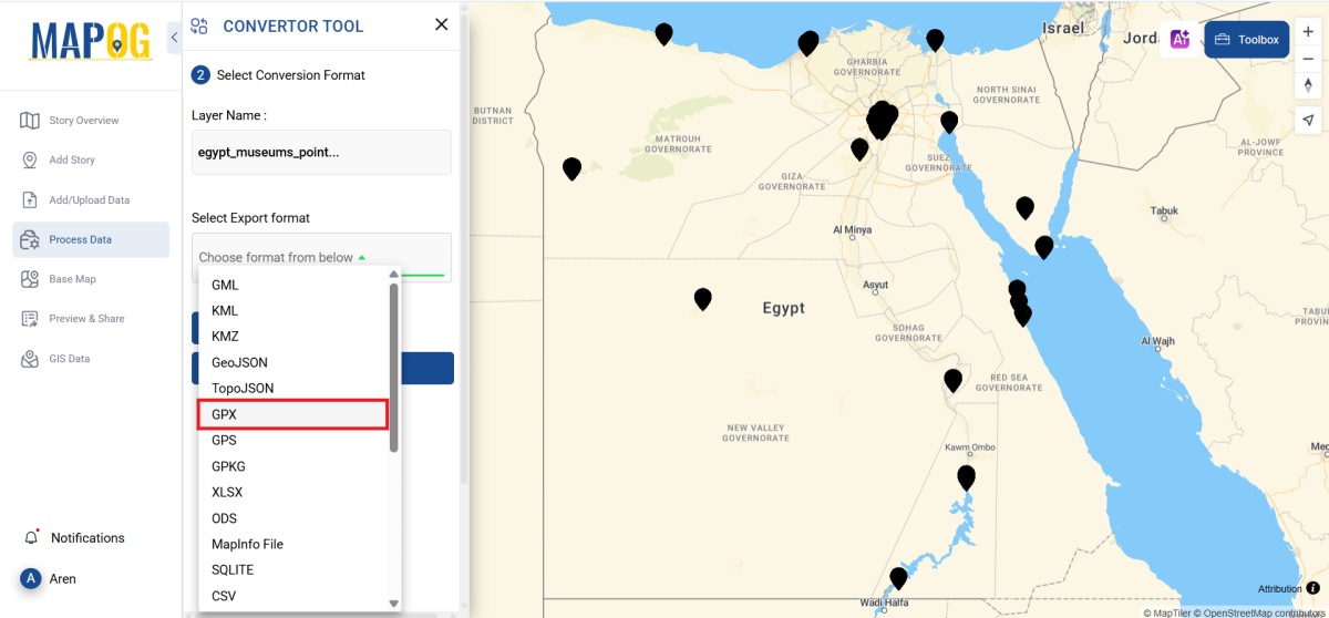 Convert Online GPS to GPX and in other formats