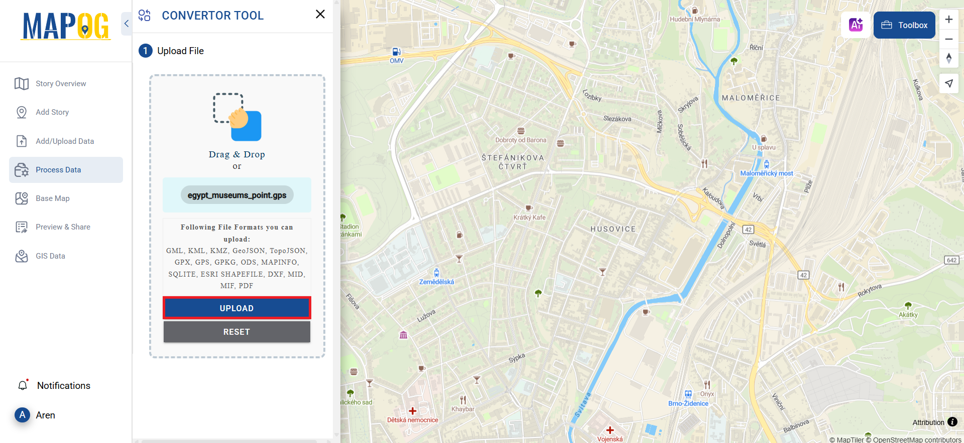 Converting GPS to KML online using GIS data converter