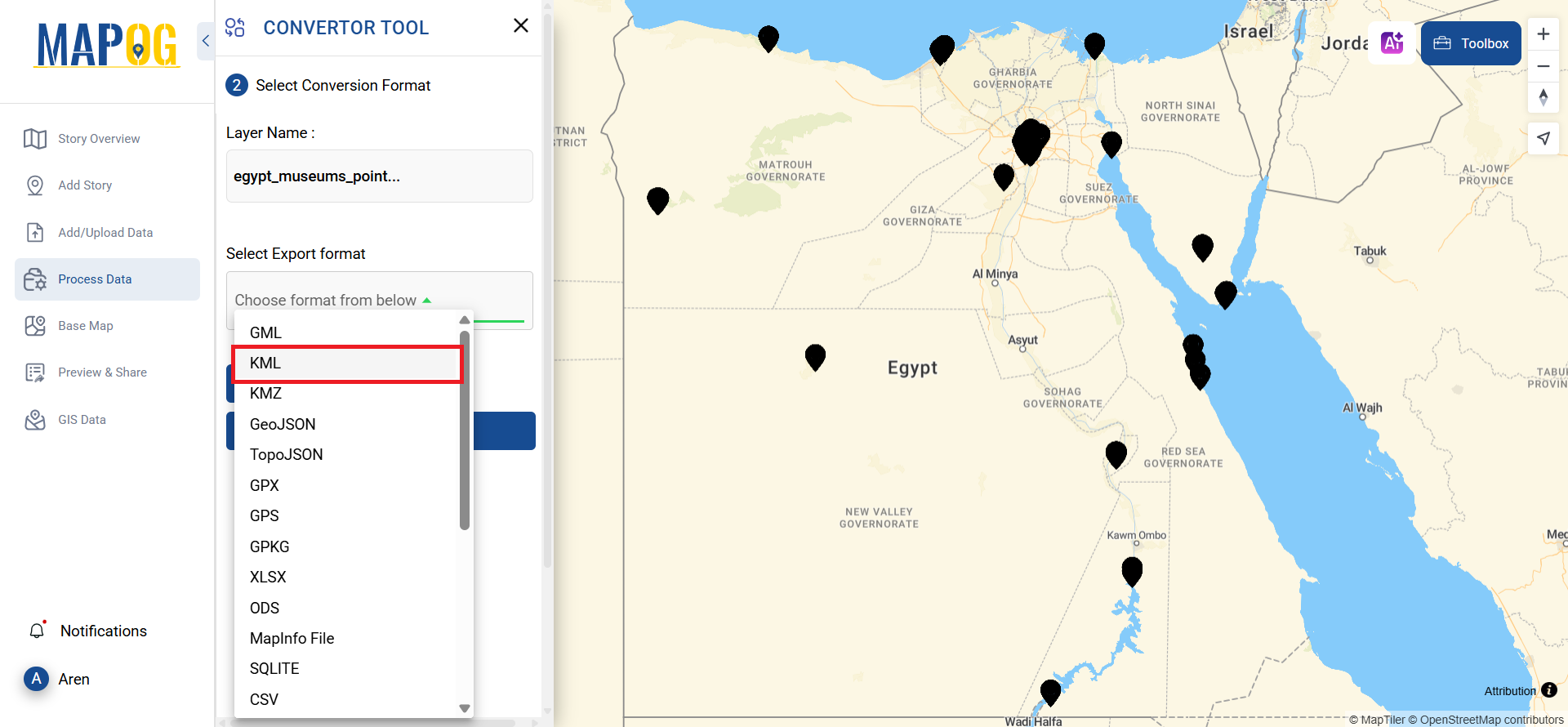 Converting GPS to KML online using GIS data converter