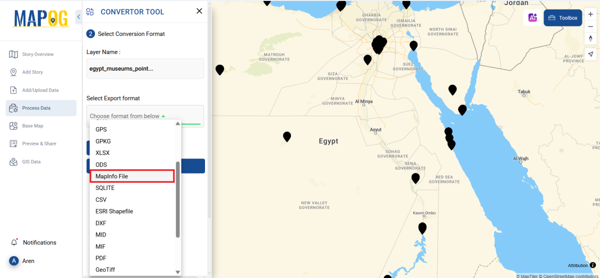 Convert Online GPS to MAPINFO