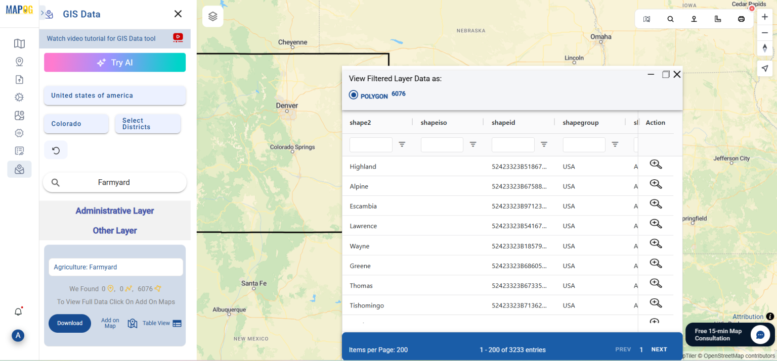 Download Farmyard Data in Shapefile, KML, MID of any country