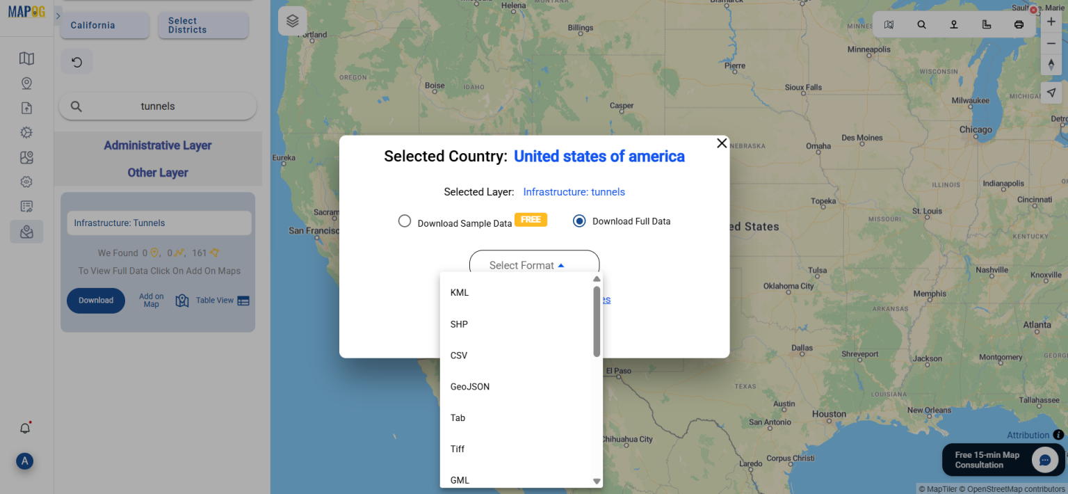 Download Tunnels Data in Shapefile, KML, MID +15 GIS Formats and Create ...