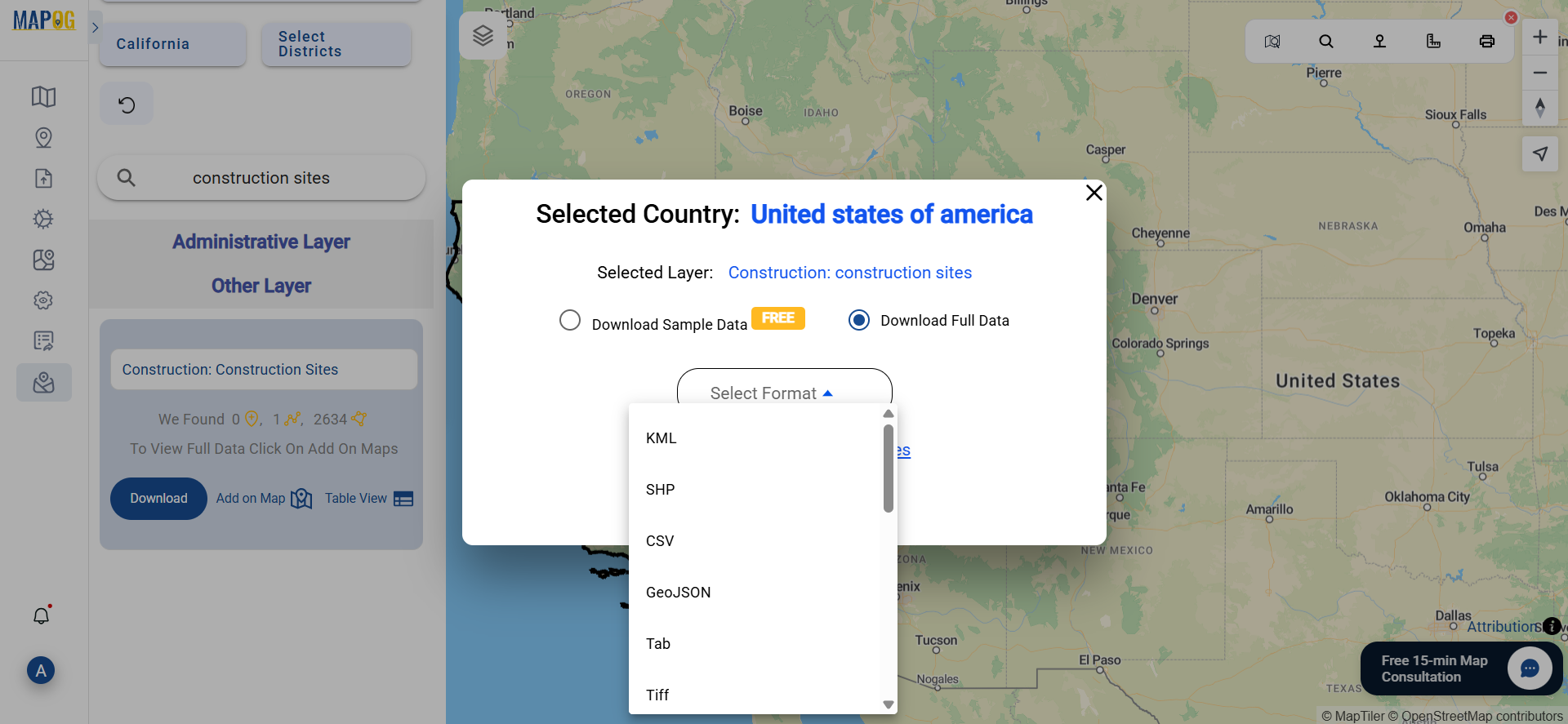 Download Construction Sites Data in Shapefile, KML, MID +15 GIS Formats