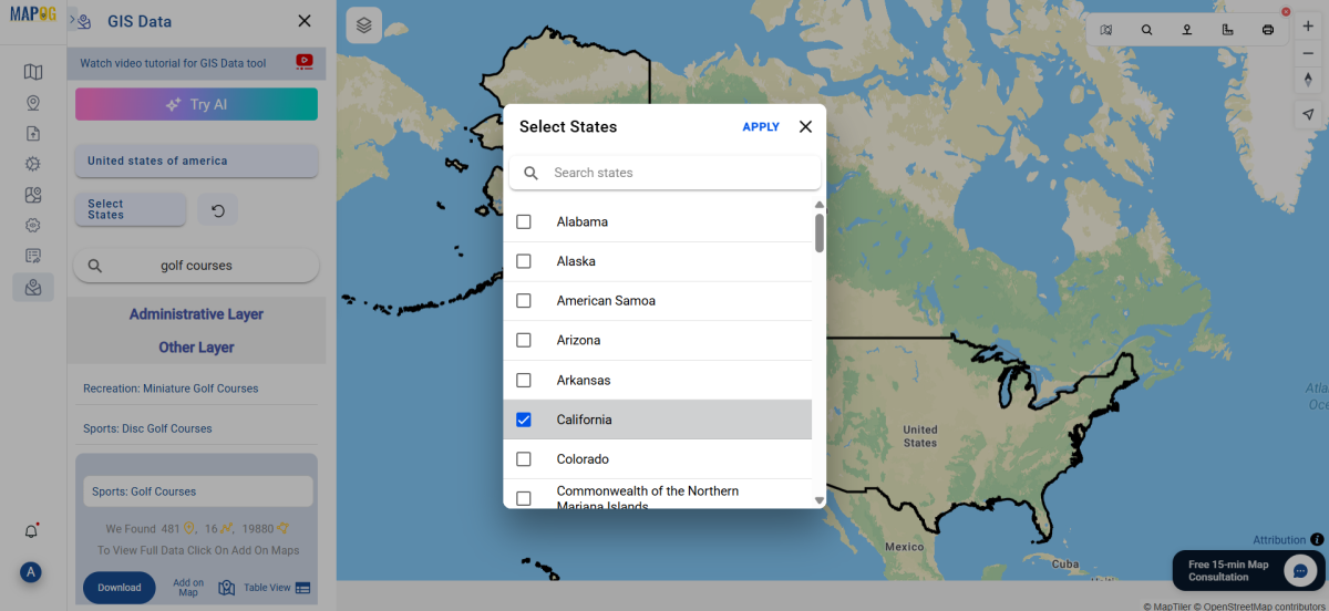 Download Golf Courses Data in Shapefile, KML, MID +15 GIS Formats