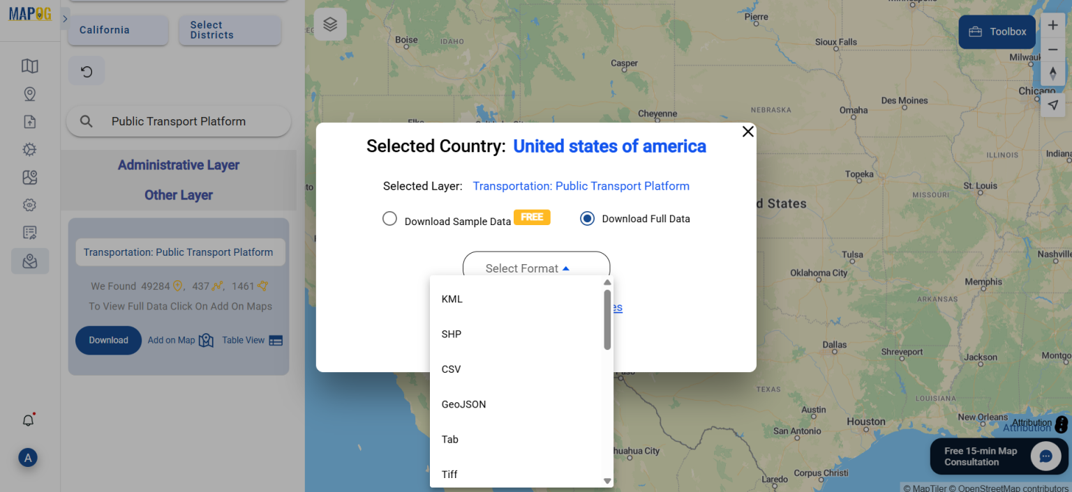 Download Public Transport Platform Data in Shapefile, KML, MID +15 GIS ...