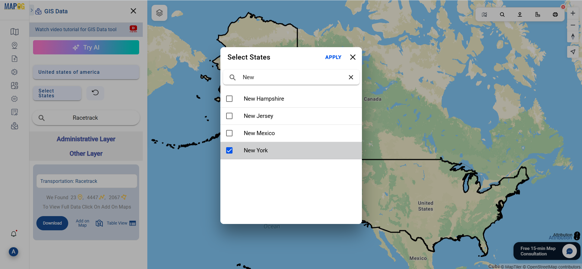 Download Racetrack Data in Shapefile, KML, MID +15 GIS Formats