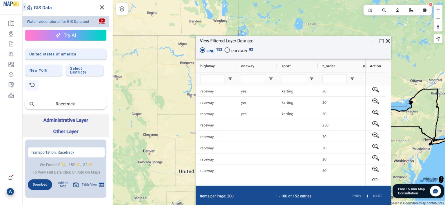 Download Racetrack Data in Shapefile, KML, MID +15 GIS Formats