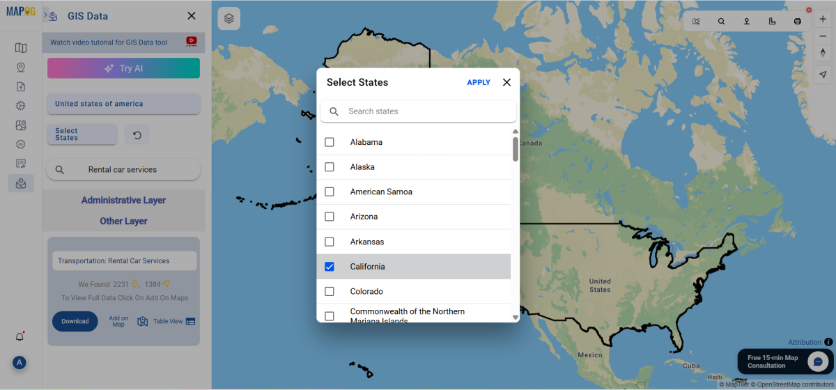 Download Rental Car Services Data in Shapefile, KML, MID +15 GIS ...