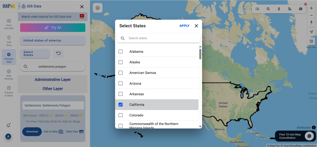 Download Settlements Polygon Data in Shapefile, KML, MID +15 GIS Formats