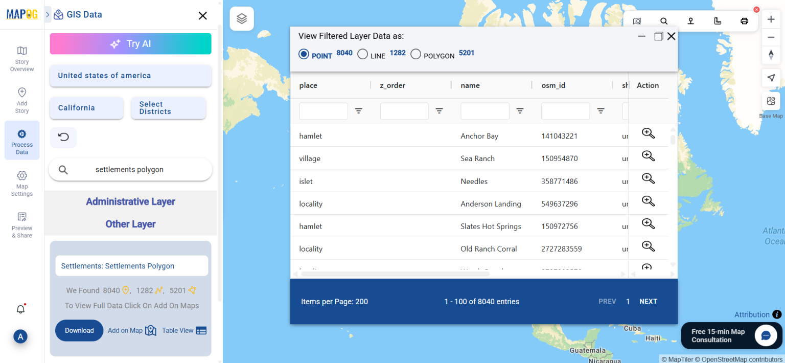 Download Settlements Polygon Data in Shapefile, KML, MID +15 GIS Formats
