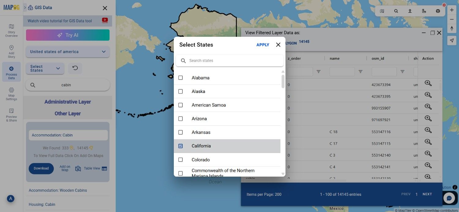 Download Cabin Data – Cabin Location Shapefile, KML, GeoJSON & GIS Maps