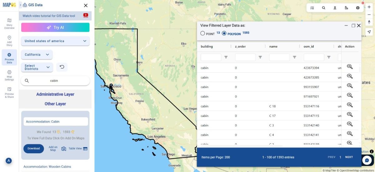 Download Cabin Data – Cabin Location Shapefile, KML, GeoJSON & GIS Maps